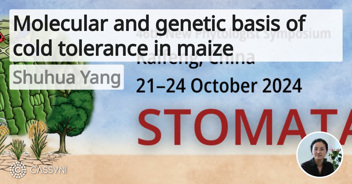 Molecular and genetic basis of cold tolerance in maize - presented by ...