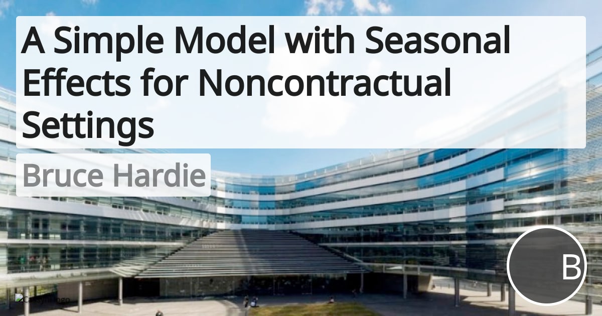 A Simple Model with Seasonal Effects for Noncontractual Settings ...