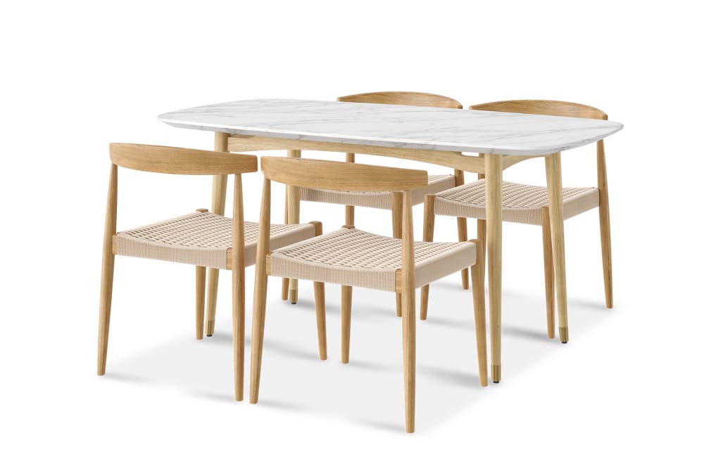 Kelsey Marble Dining Table with Austen Chair Set | Castlery United States