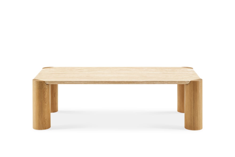 Albie Travertine Rectangular Coffee Table | Castlery US