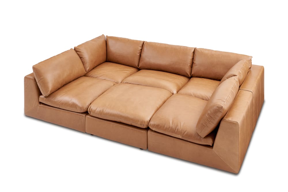 Dawson Leather Pit-Sectional Sofa | Castlery US