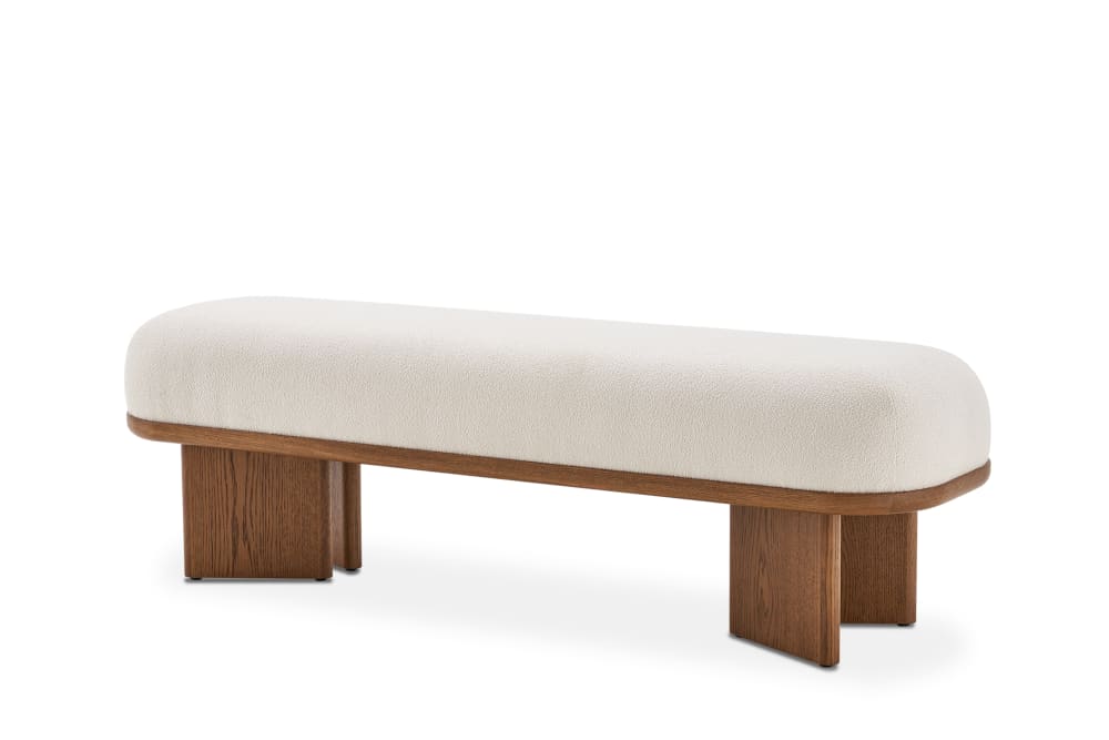 Abbey Performance Bouclé Bench | Castlery US