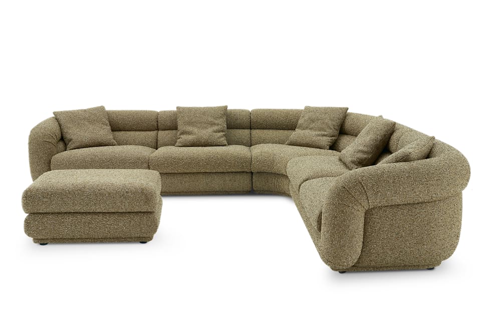 Solari Performance Fabric L-Shaped Sectional Sofa with Ottoman | Castlery US