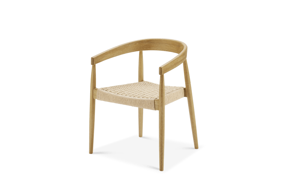 Austen Dining Arm Chair, White Wash | Castlery US