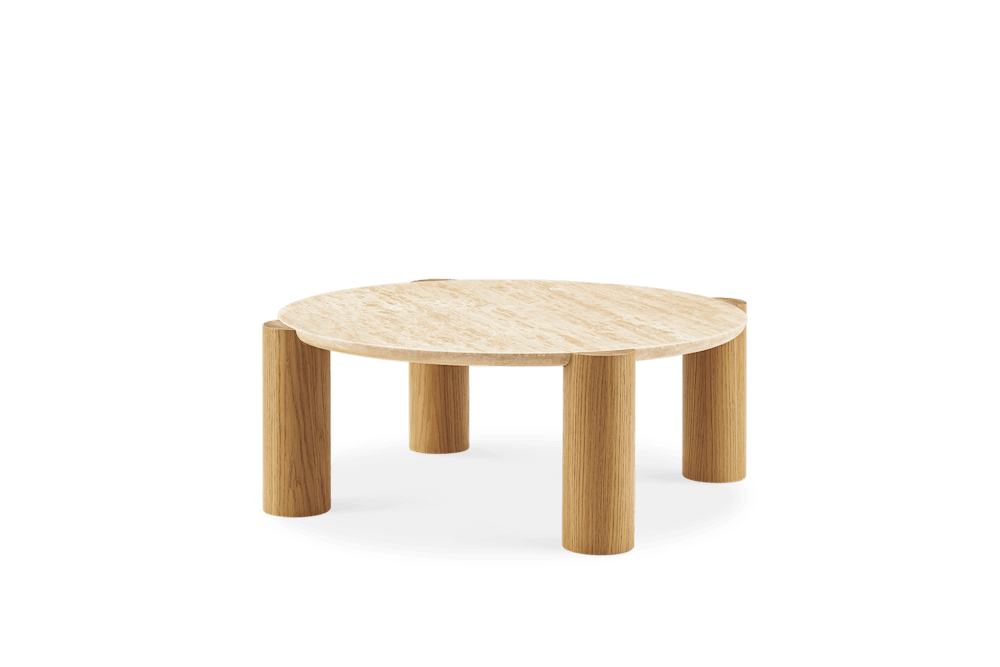 Albie Travertine Round Coffee Table | Castlery Australia