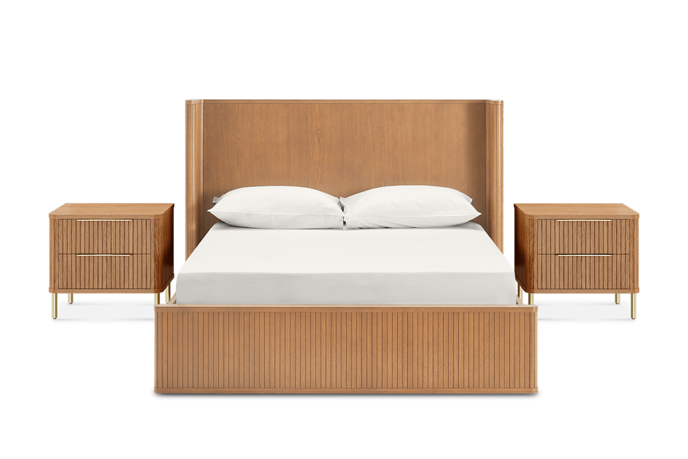 Harper Bed with Bedside Table Set | Castlery Australia