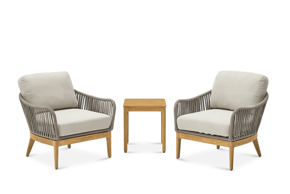 Isla Outdoor 2 Lounge Chairs & Side Table Set | Castlery Singapore