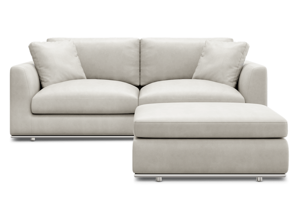 Hamilton Leather 3 Seater Sofa with Storage Ottoman | Castlery Singapore