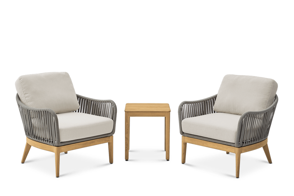 Isla Outdoor 2 Lounge Chairs & Side Table Set | Castlery Singapore
