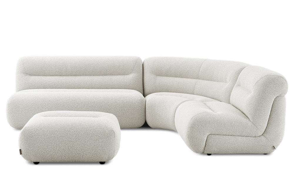 Tovi Performance Boucle 3-Piece Chaise Sectional Sofa with Ottoman ...