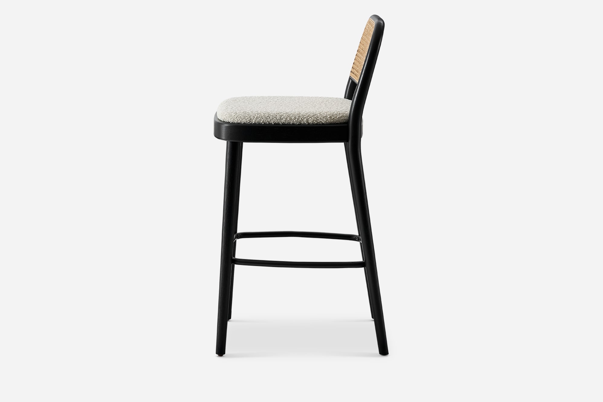 Edith Cane Bar Stool, Black | Castlery US