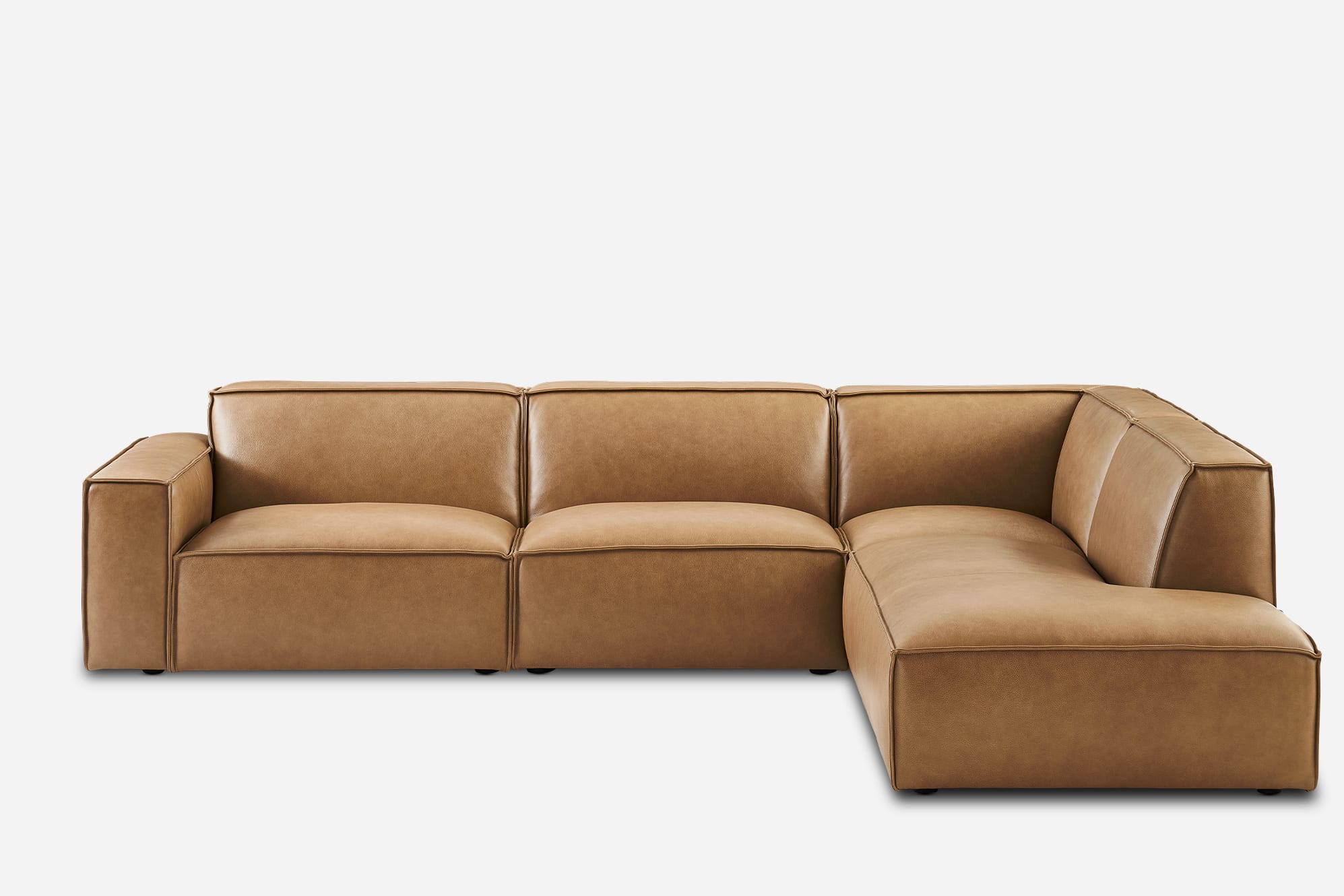 Jonathan Leather Extended Side Chaise Sectional | Castlery Australia