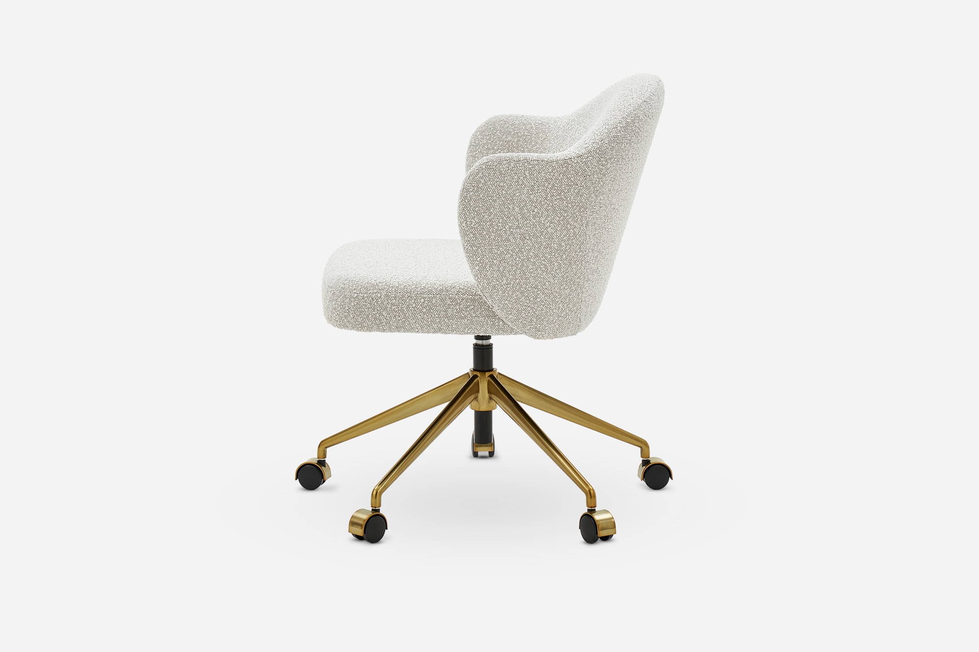 Simone Performance Bouclé Office Chair, Antique Brass | Castlery US