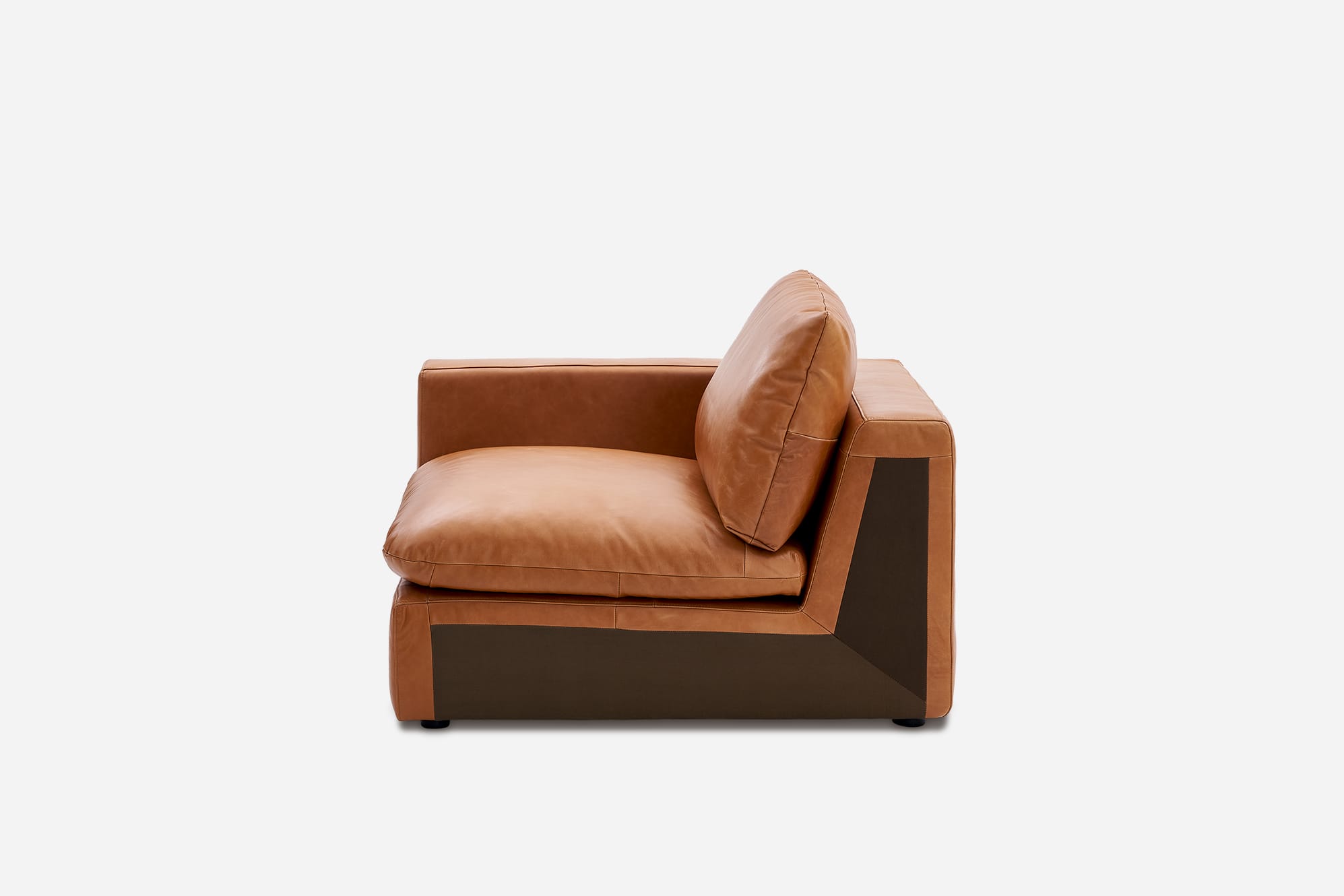 Dawson Leather Left Arm Sofa | Castlery Singapore