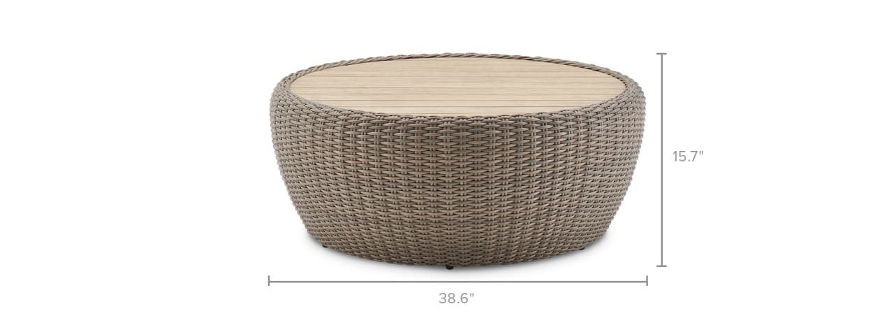 Malta Outdoor Round Drum Coffee Table | Castlery US
