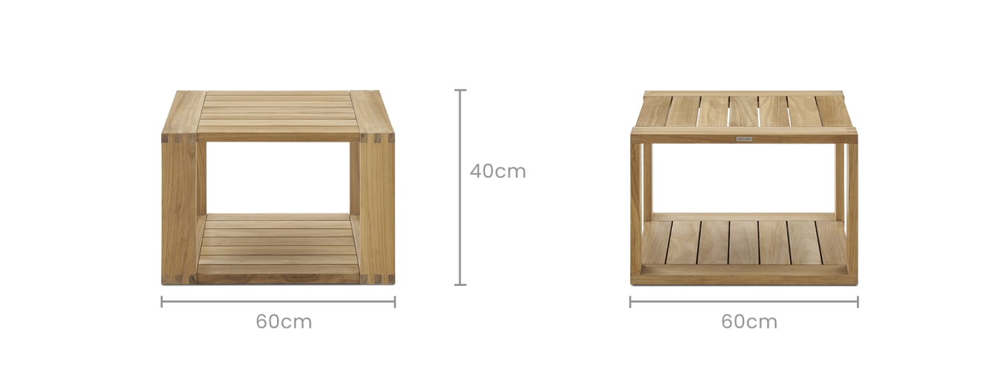 Rio Outdoor Teak Square Box Side Table | Castlery Singapore