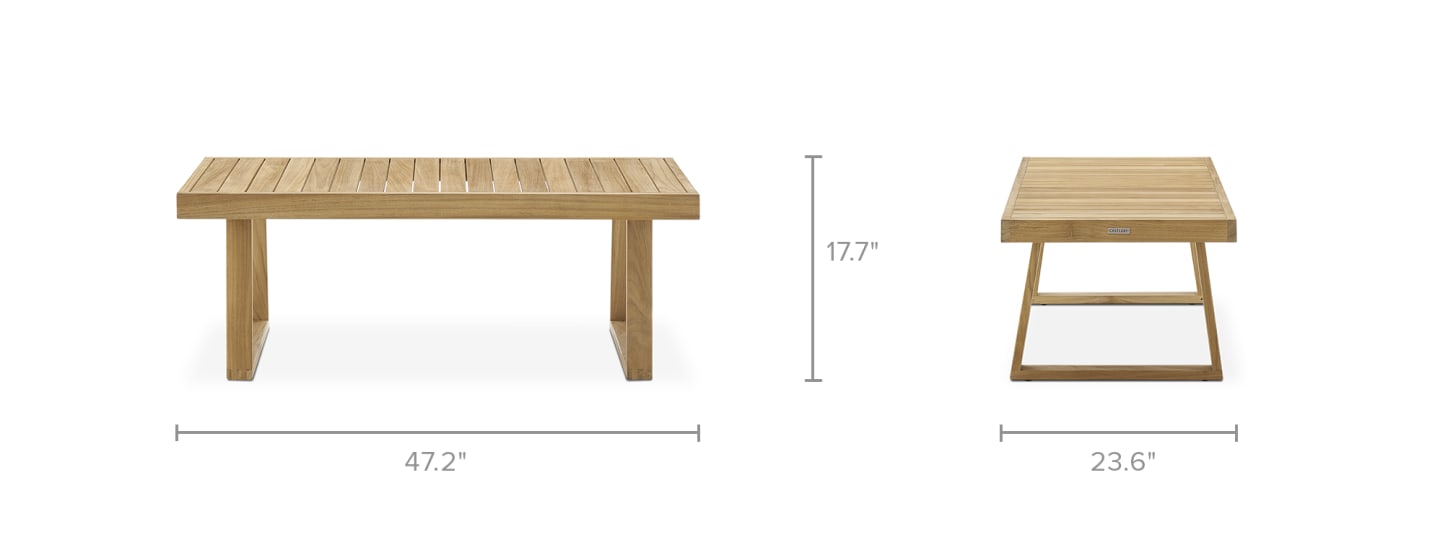 Rio Outdoor Teak Rectangular Coffee Table | Castlery US