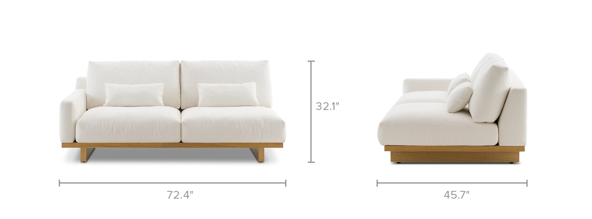 Mori Performance Fabric Single Arm 2 Seater Sofa | Castlery US