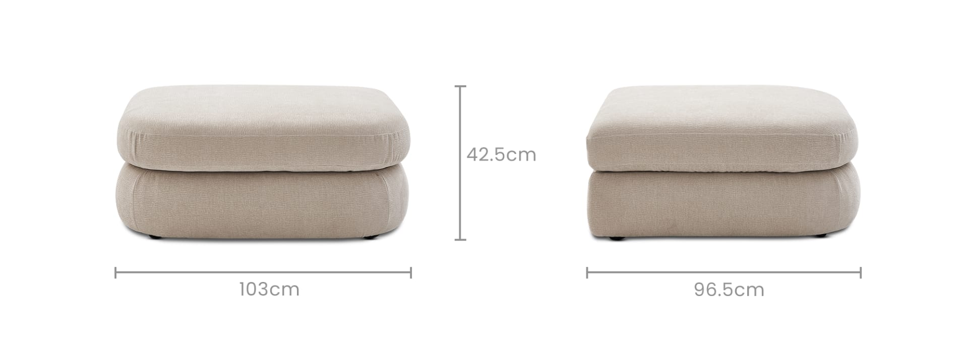 Fable Performance Fabric Side Ottoman | Castlery Singapore