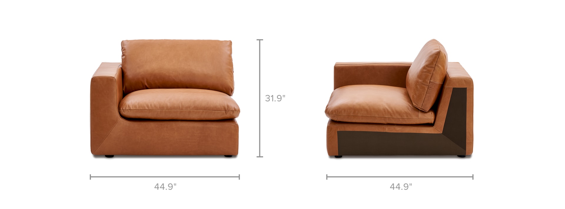 Dawson Leather Left Arm Sofa | Castlery US