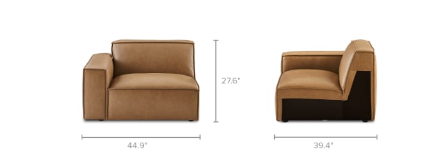 Jonathan Leather Left Arm Sofa | Castlery US
