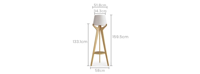 Karo Tripod Floor Lamp, Whitewashed | Castlery Australia