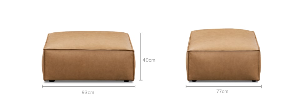 Jonathan Leather Ottoman | Castlery Australia
