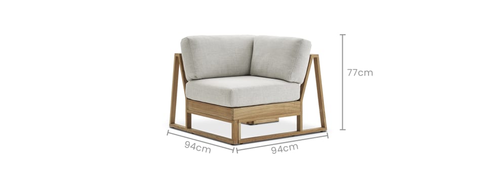 Rio Outdoor Teak Corner Sofa | Castlery Singapore