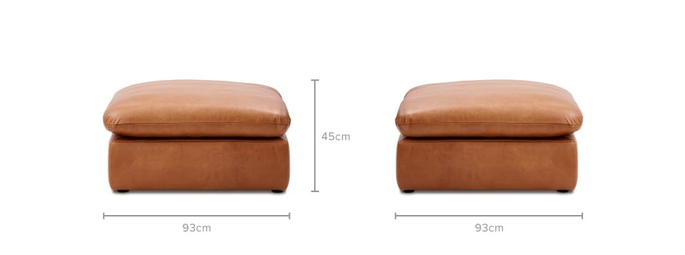 Dawson Leather Small Ottoman | Castlery Singapore