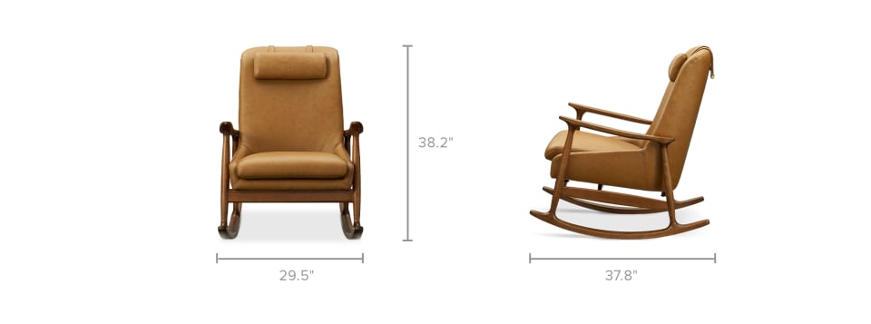 Desmond Leather Rocking Armchair | Castlery US