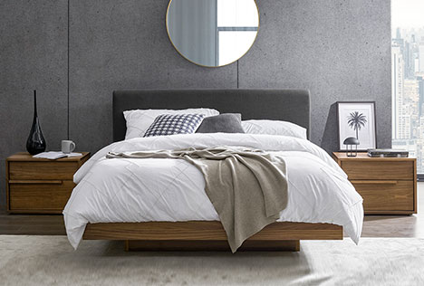 Seb Bed, Dark Graphite, Queen | Castlery Singapore