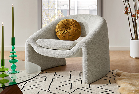 Simone Performance Bouclé Chair | Castlery Singapore
