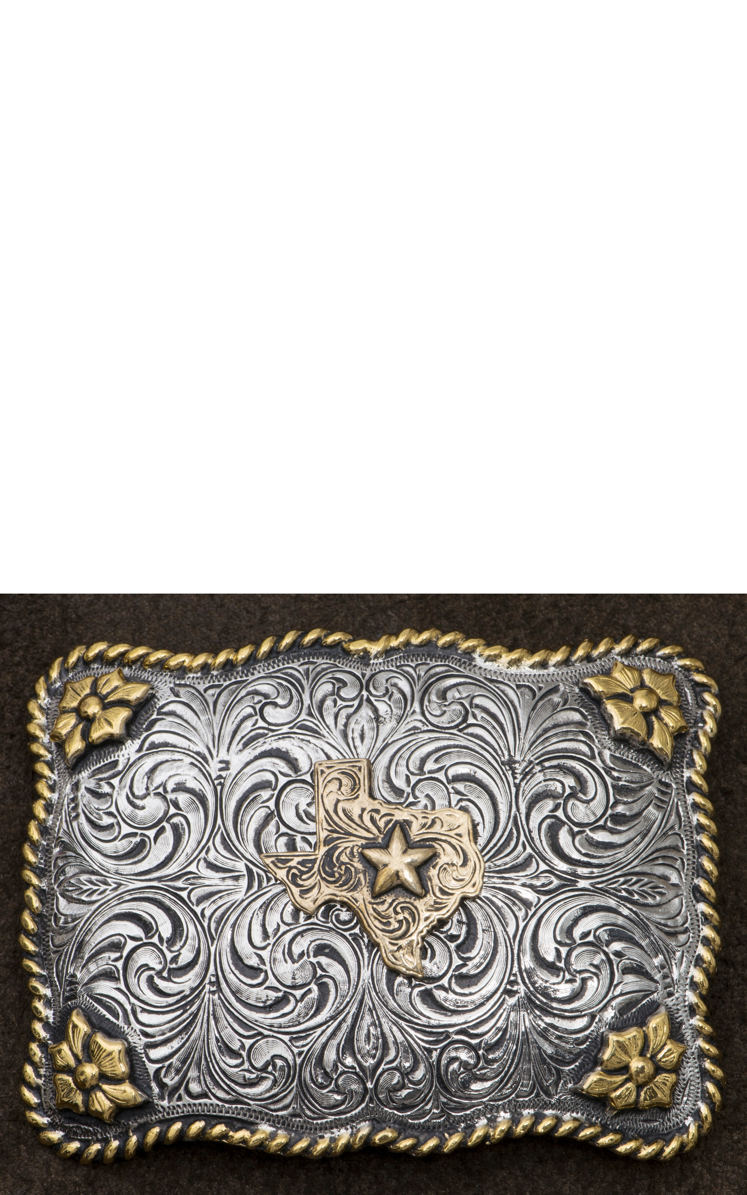 AndWest Antiqued Silver Scrolling with Gold State of Texas Belt Buckle ...