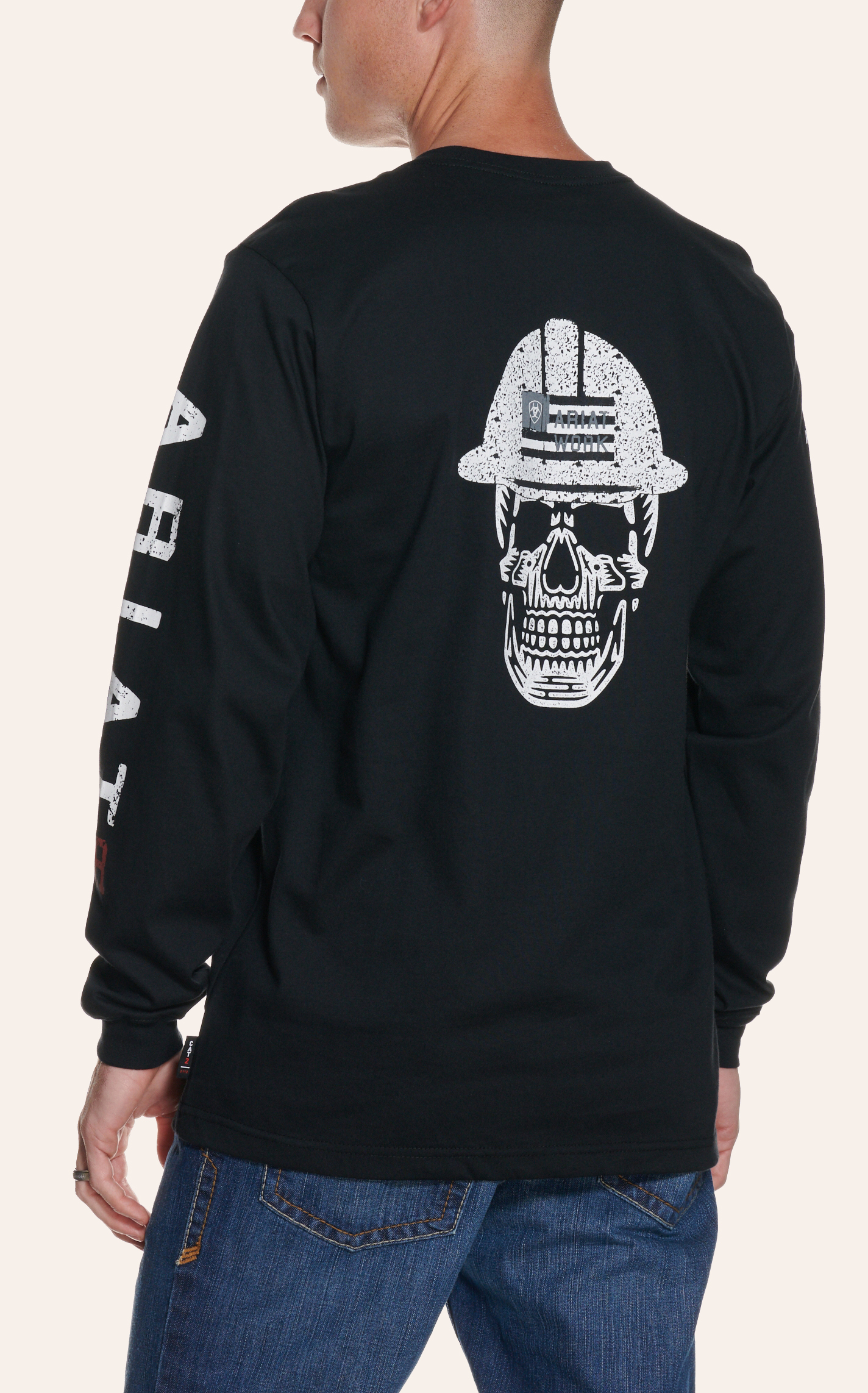 Ariat Men's Black Roughneck Skull Logo Long Sleeve FR Work T-Shirt ...