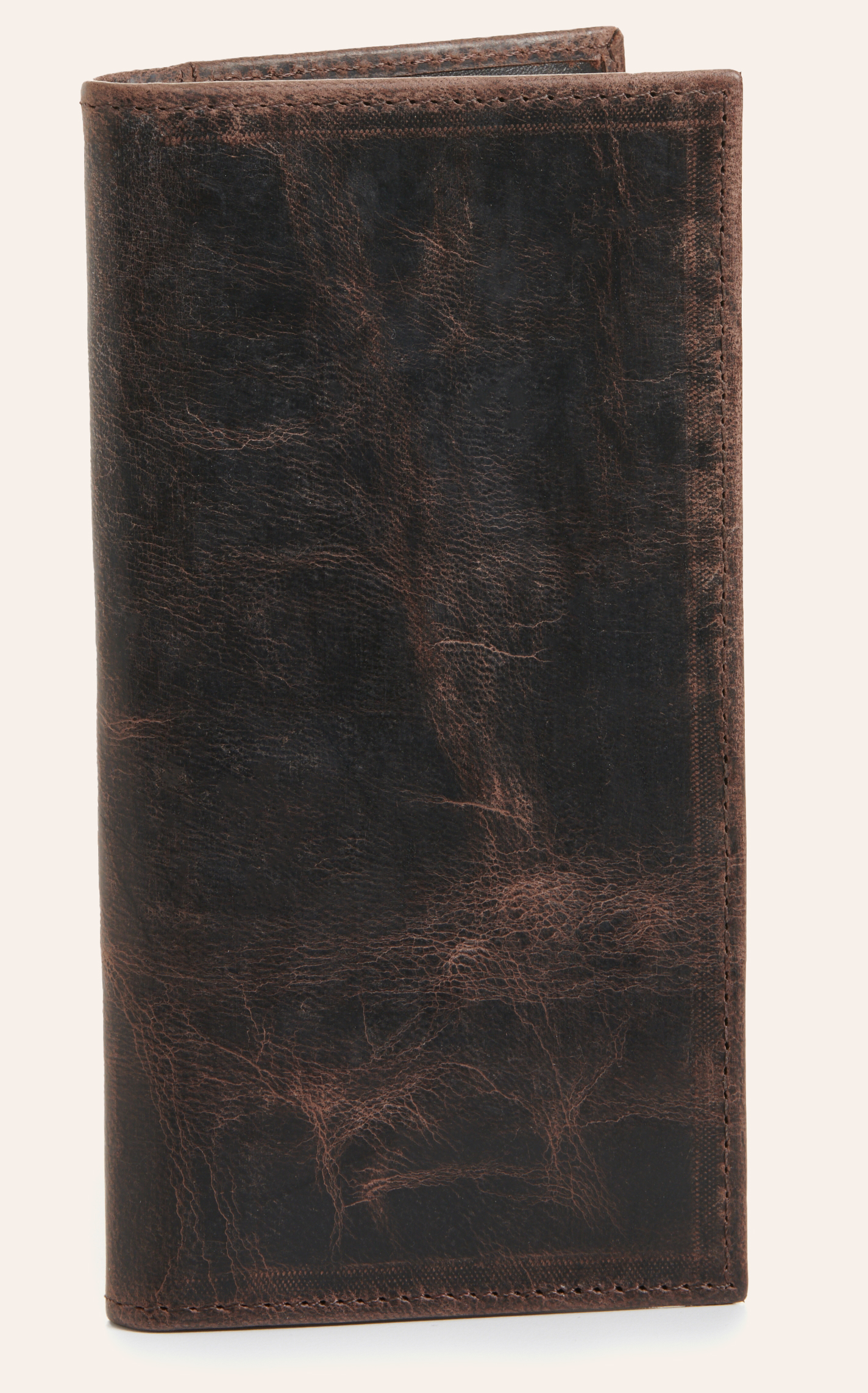 JRC & Sons Men's Chocolate Brown Mad Dog Goat Leather Rodeo Wallet ...