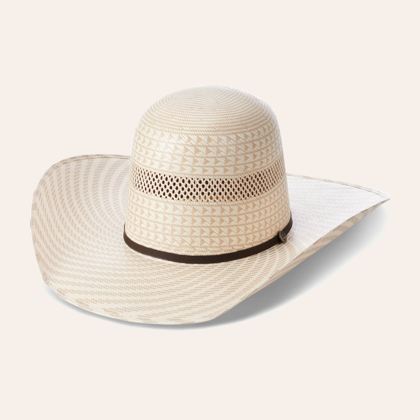 Rafter C Ivory and Tan Swirl Shantung Open Crown Cowboy Hat | Cavender's