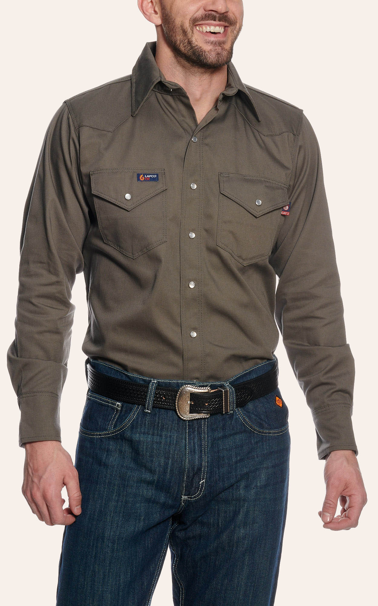Lapco Grey Flame Resistant Workshirt - Big & Tall | Cavender's
