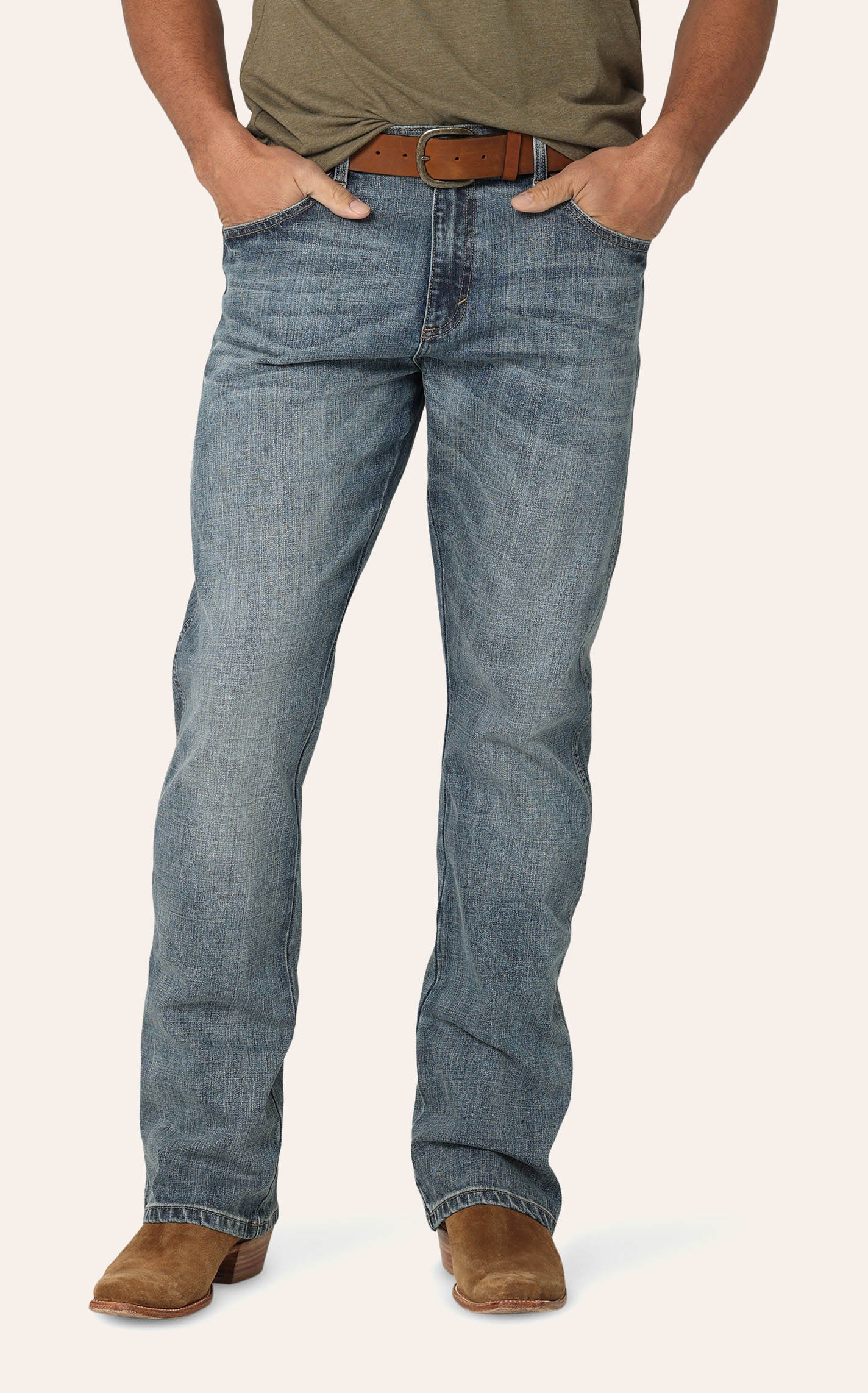 Wrangler Retro Men's Greeley Medium Wash Relaxed Fit Boot Cut Jeans | Cavender's