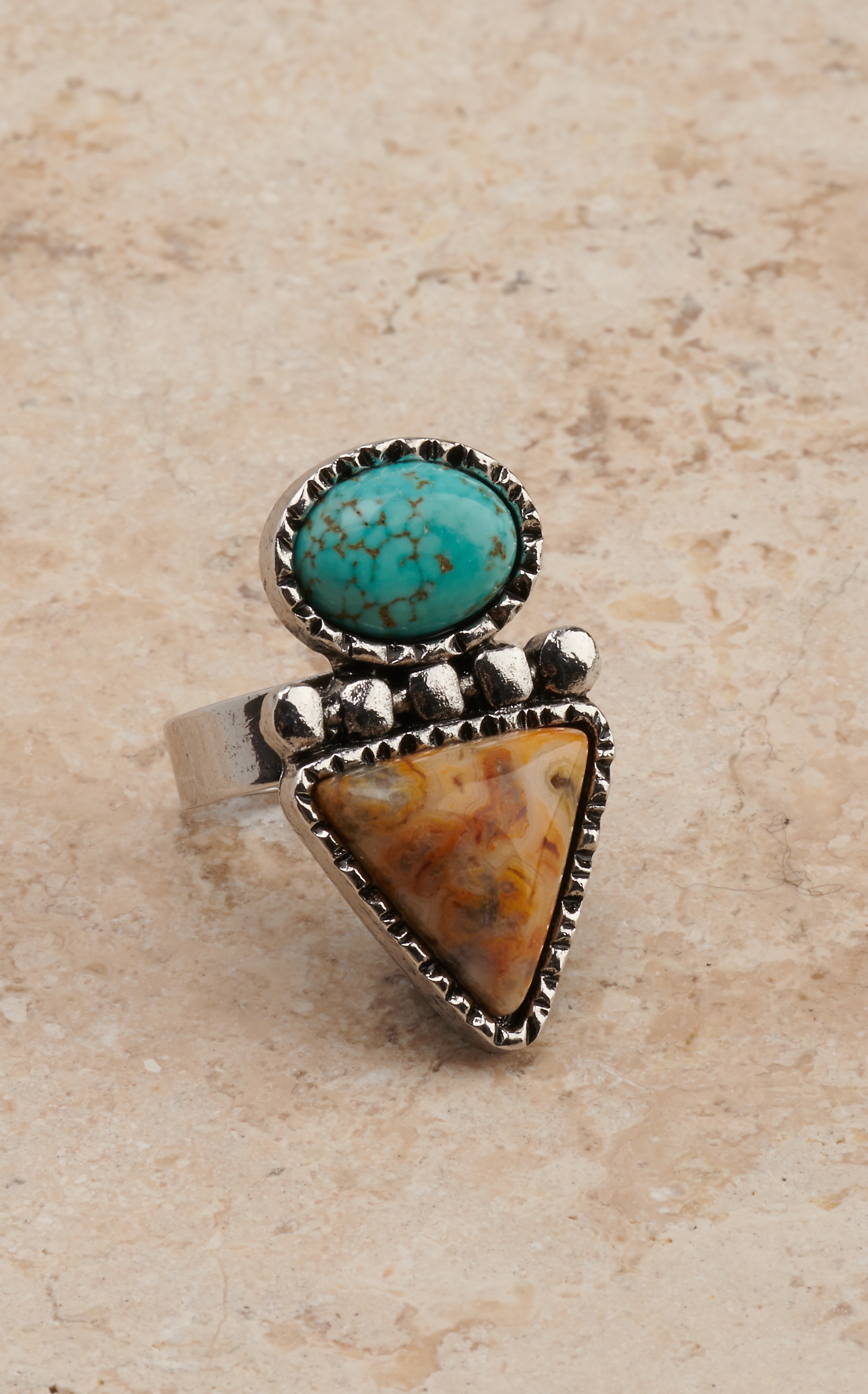 Cowgirl Confetti Lone Mountain Jasper Triangle and Turquoise Circle ...