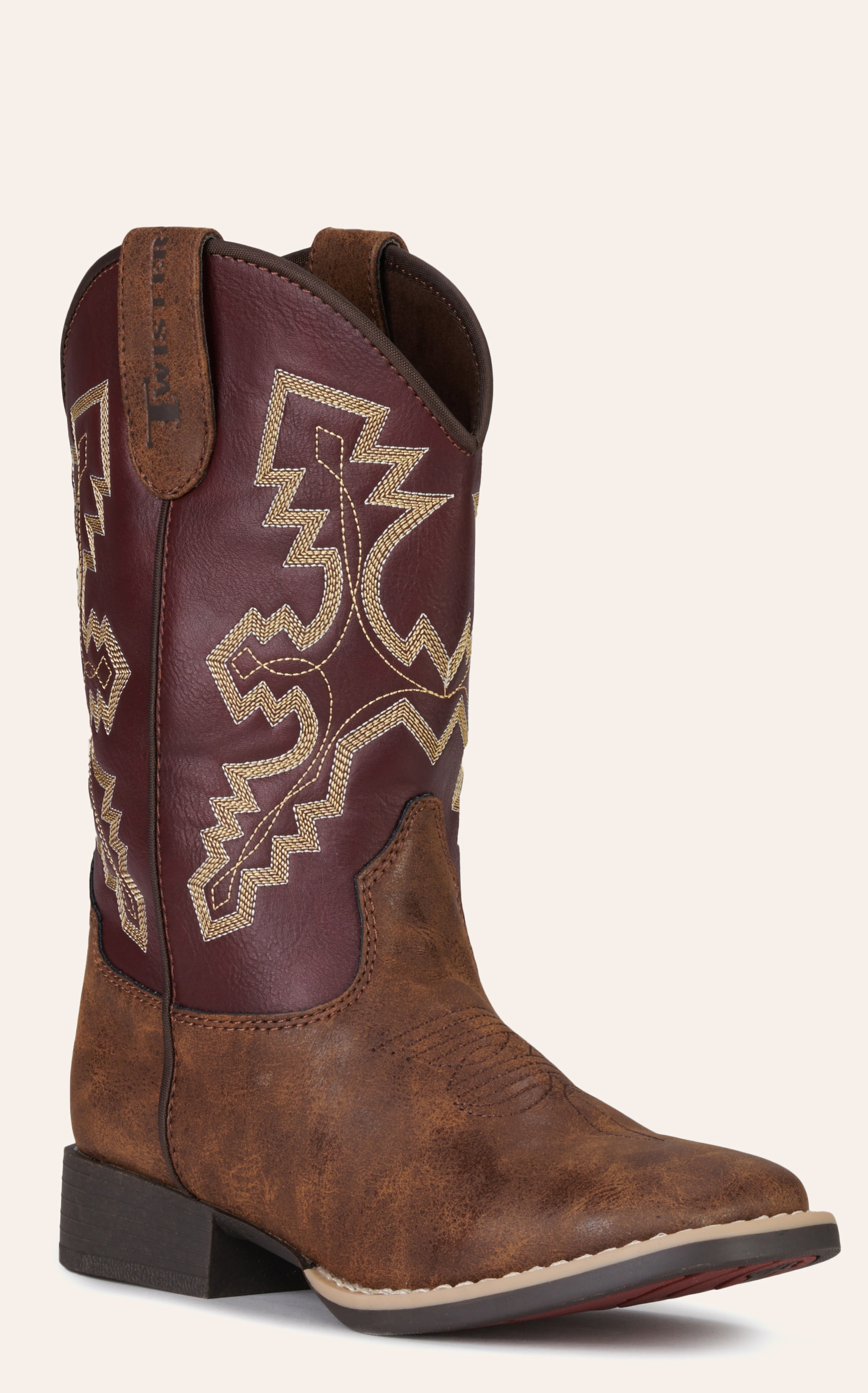 Twister Boys' Blake Brown and Burgundy Square Toe Cowboy Boots | Cavender's