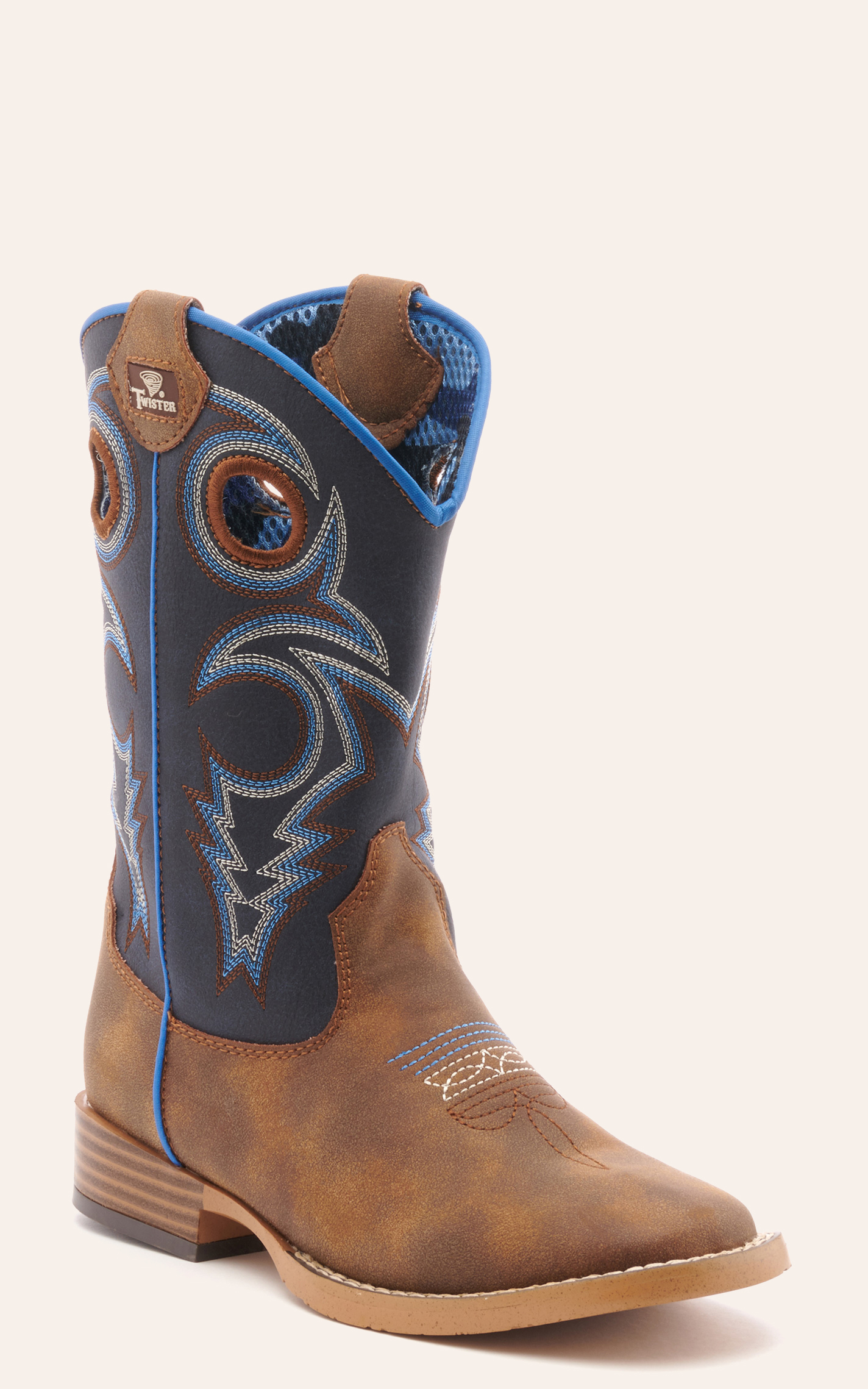 Twister Kids Ben Brown and Navy Square Toe Cowboy Boots | Cavender's