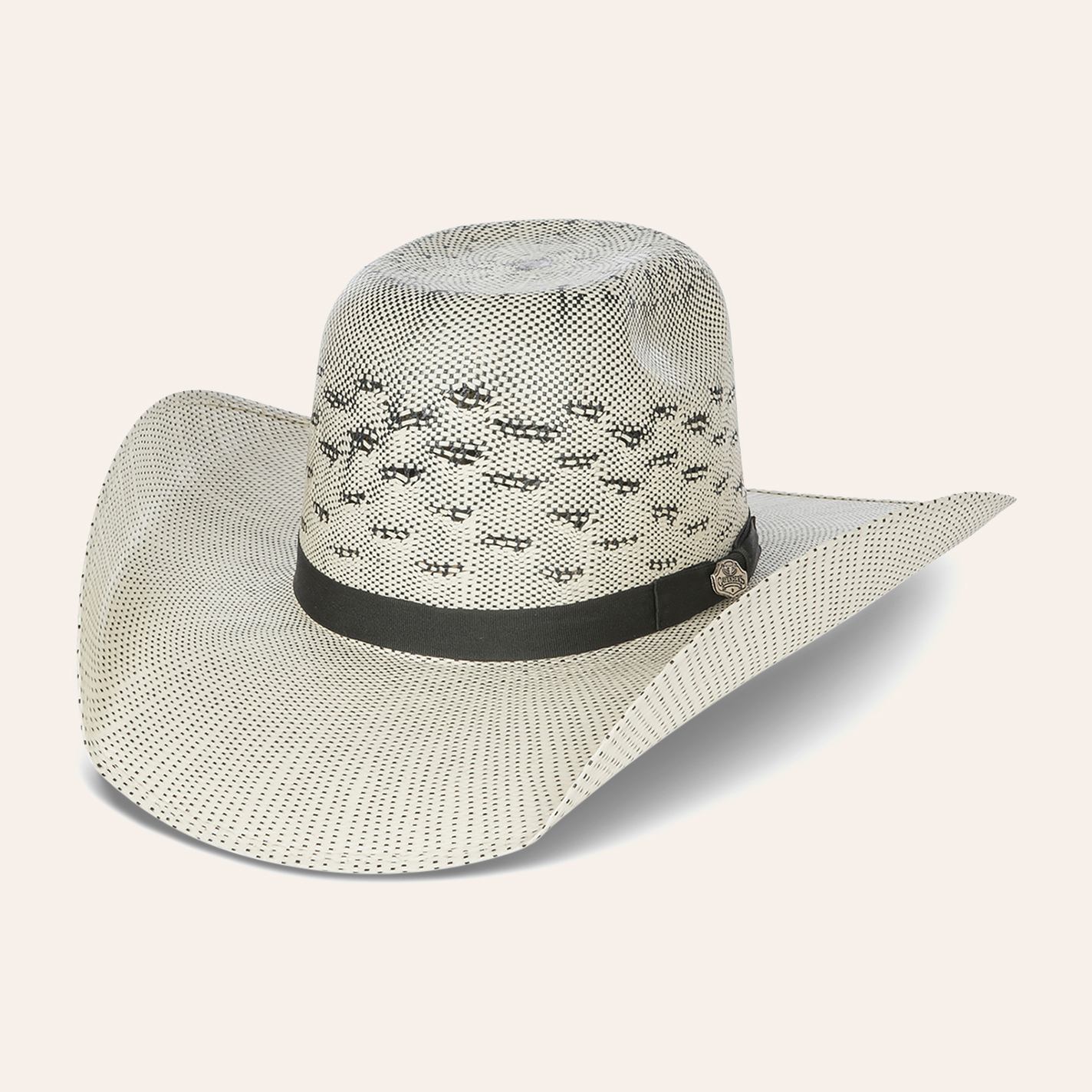 Cavender's Cowboy Collection Black & Ivory Two Tone Bullrider Crown ...