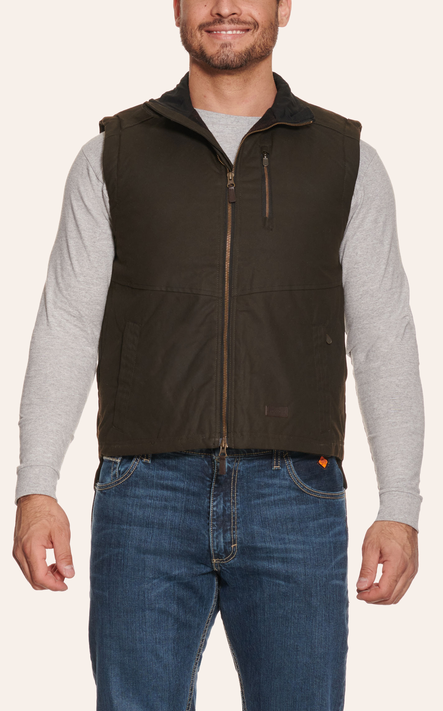 Forge Men's Chocolate Brown Oilskin Vest | Cavender's