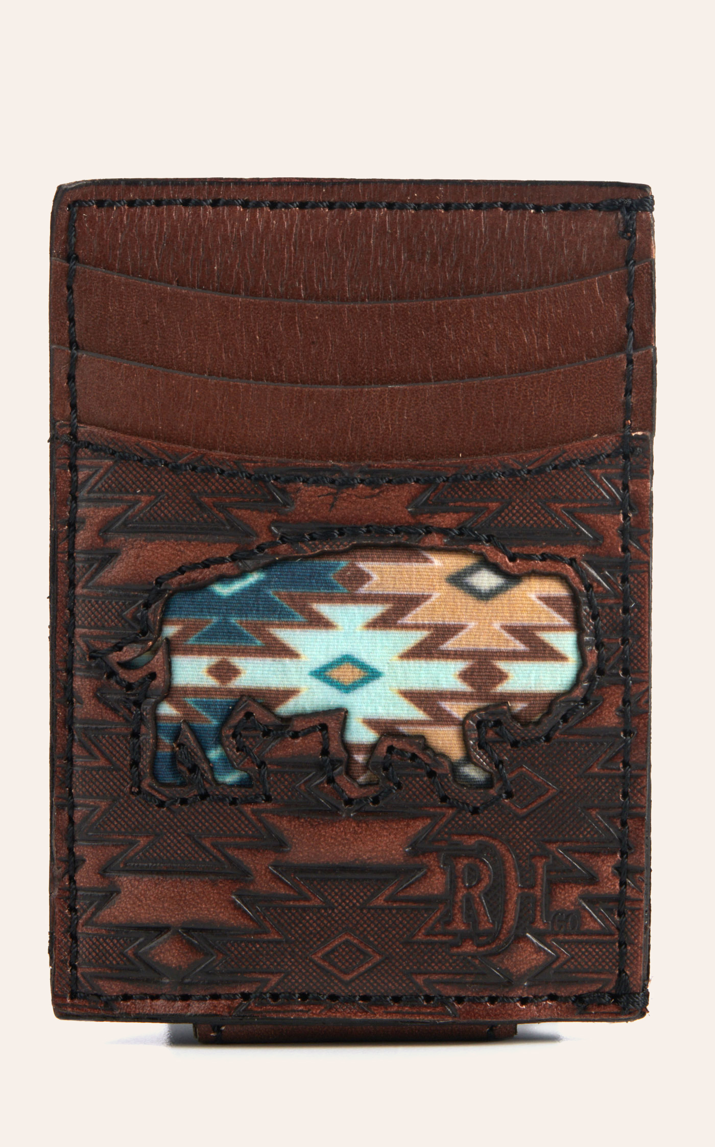 Red Dirt Hat Co. Brown Southwest Buffalo Money Clip Card Case | Cavender's