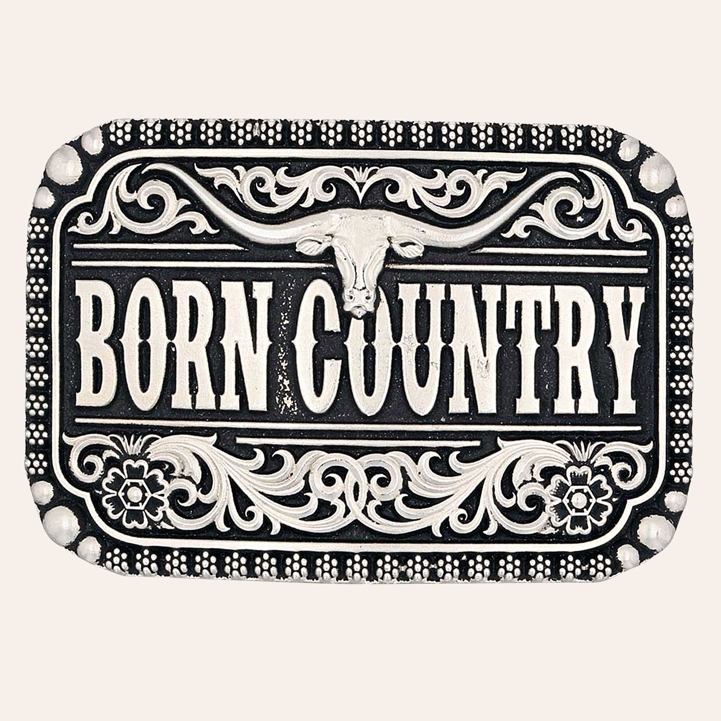 Attitude by Montana Silversmiths Silver Longhorn Born Country Western ...