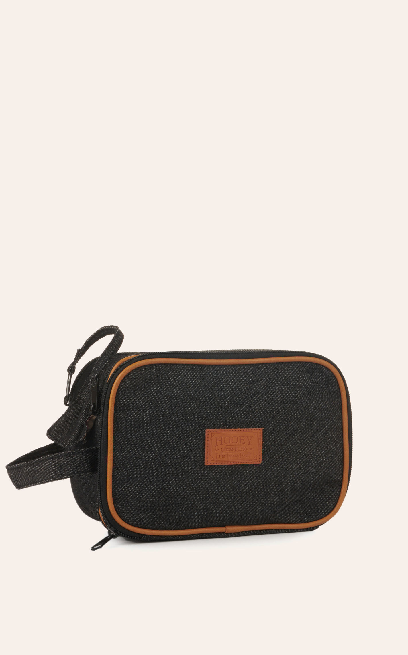 Hooey Black Denim Leather Trim Doppler Kit Toiletry Bag