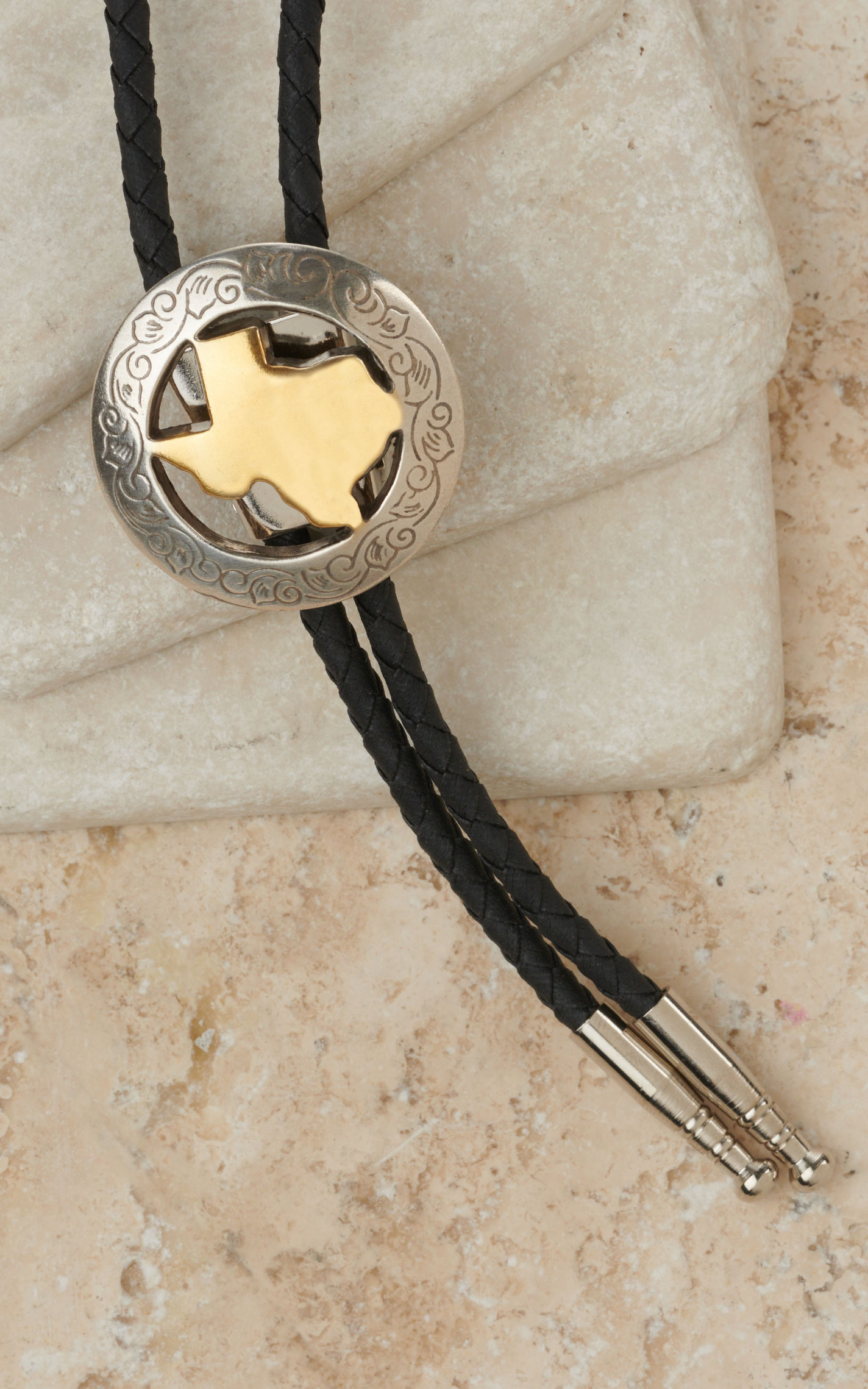 M&F Silver with Gold State of Texas Center Bolo Tie | Cavender's