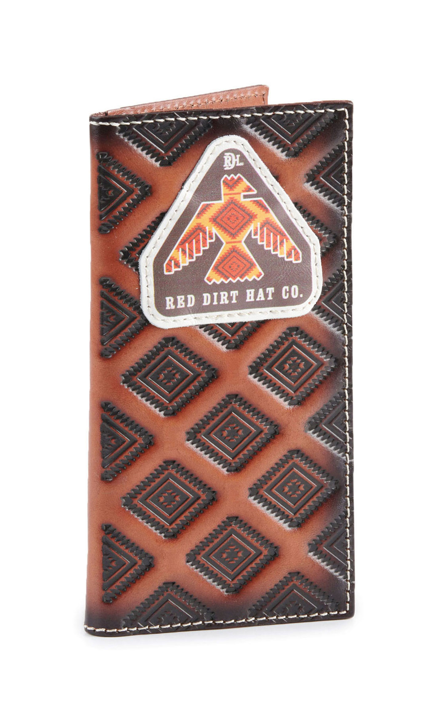 Red Dirt Hat Co. Brown Leather with Sunset Logo Thunderbird Rodeo Wallet
