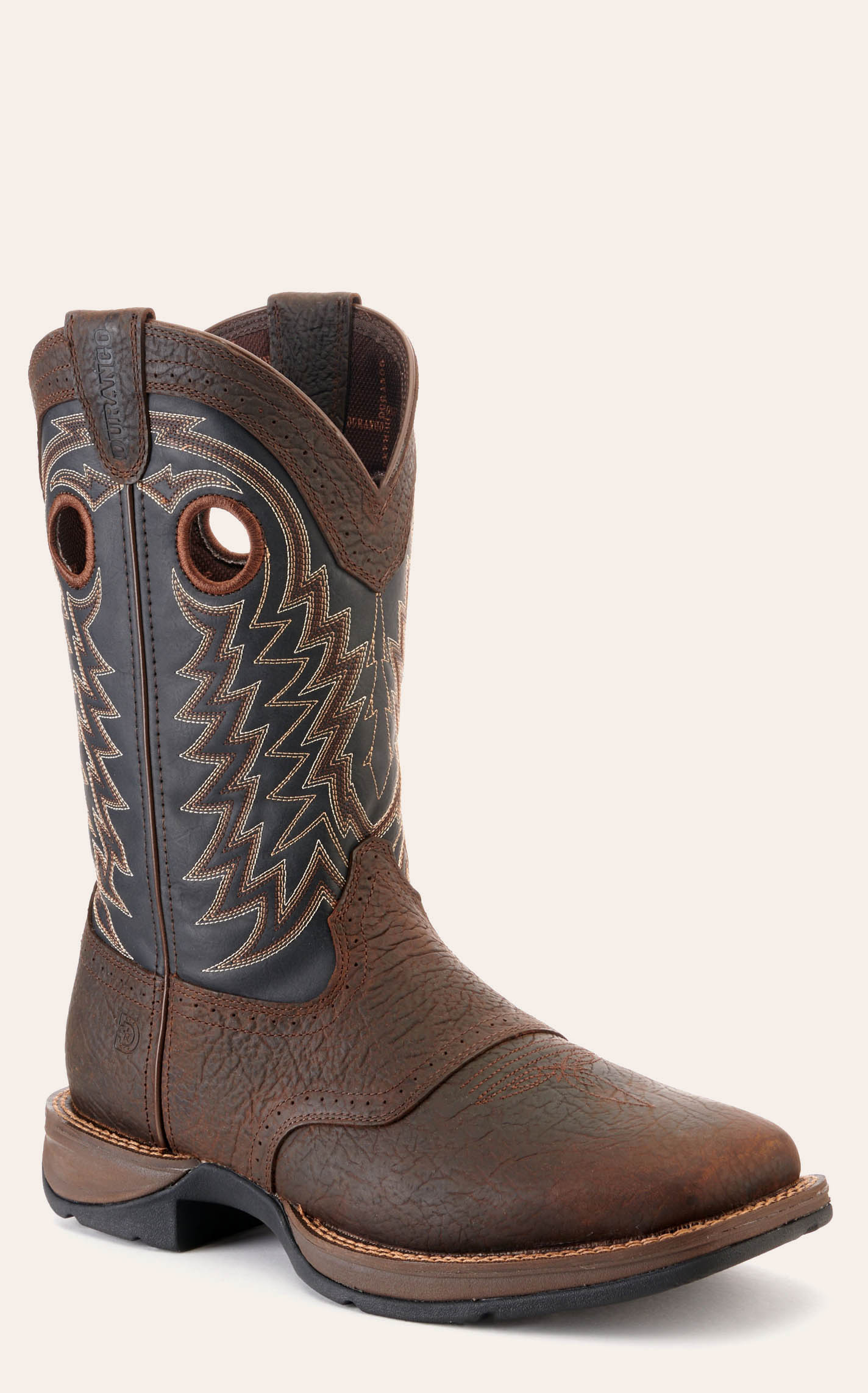 Durango Men's Rebel Brown and Black Wide Square Toe Cowboy Boots ...