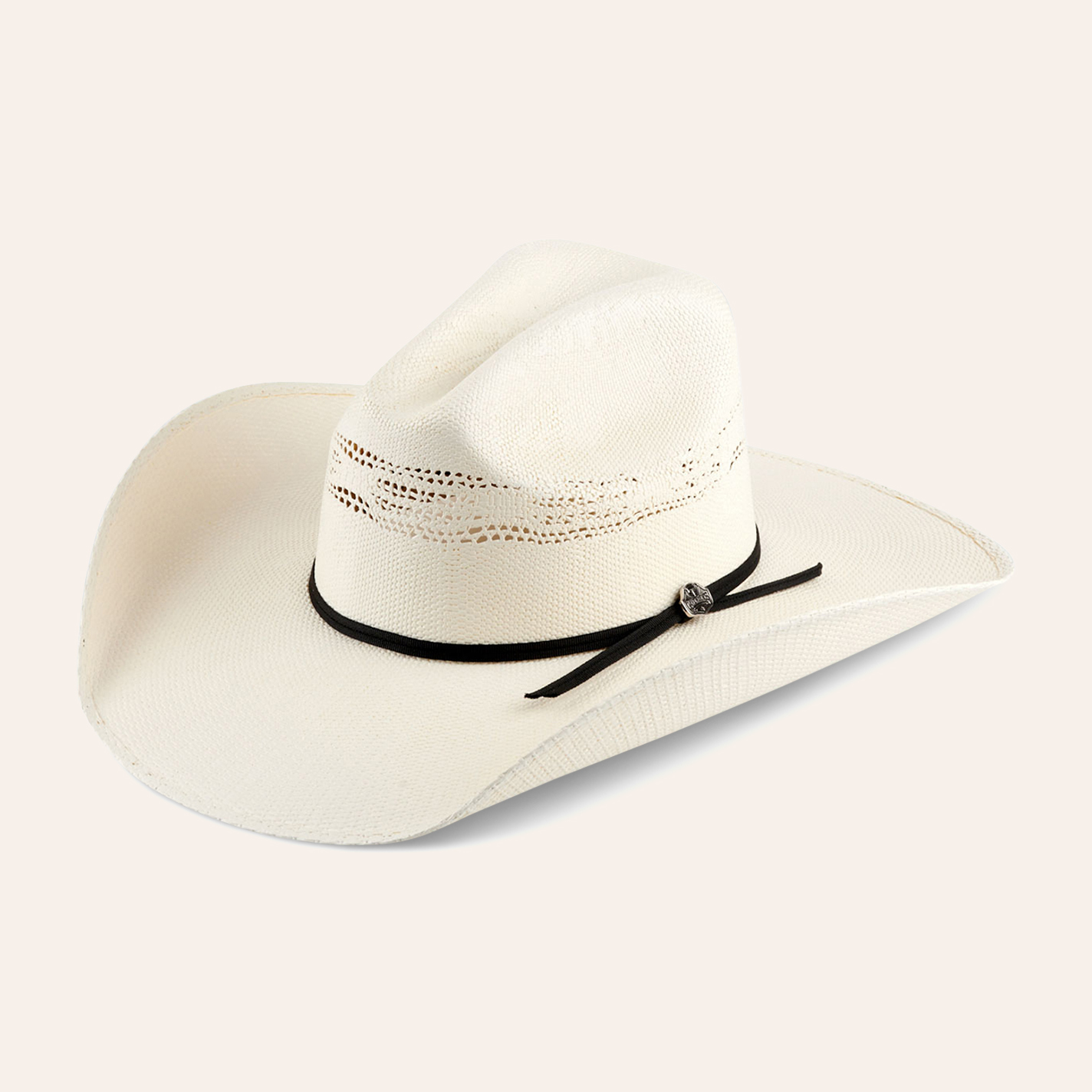 Cavender's Collection Bangora Ivory Cattleman Crown Duke Straw Cowboy Hat